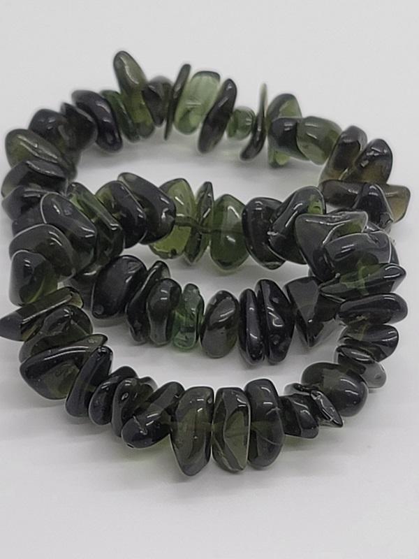 Bracelet, Moldavite - Tumbled Stones - ForHeavenSake