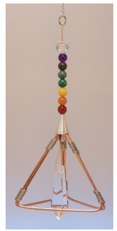 Pendulum-Star Pyramid Copper w/8mm Gemstones