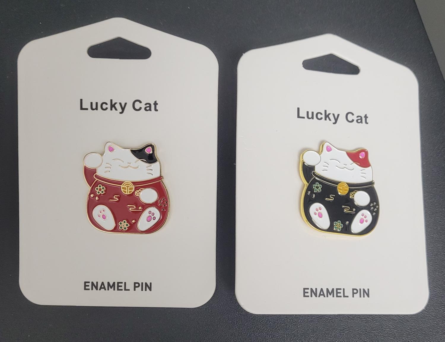 Pin, Red Lucky Cat - ForHeavenSake